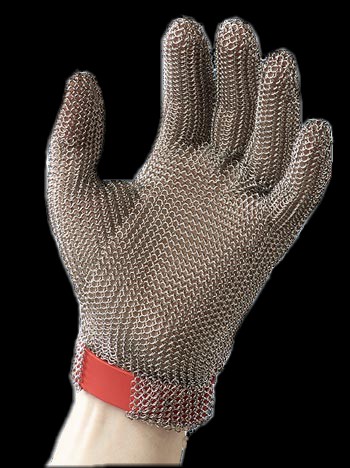 Five Fingers Stainless Steel Ring Mesh Safety Glove for Cut Resistant r ...